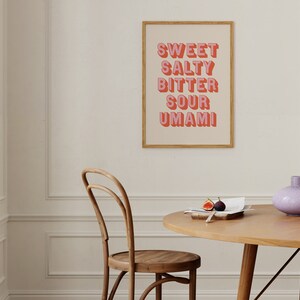 Five Tastes Printable Wall Art, Taste Sensations Digital Print, Basic ...