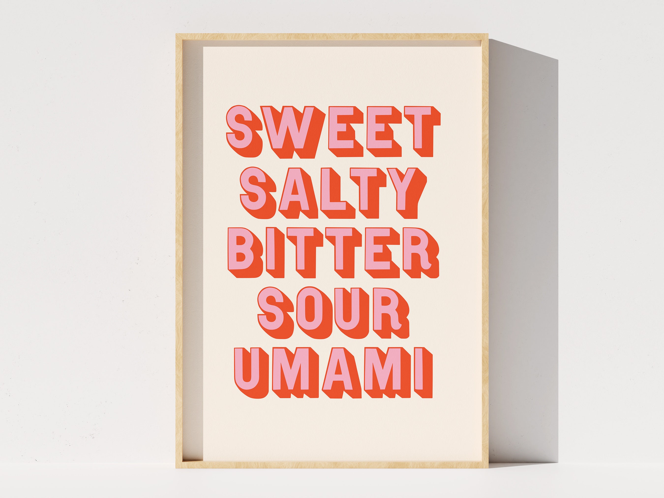 Five Tastes Printable Wall Art, Taste Sensations Digital Print, Basic ...