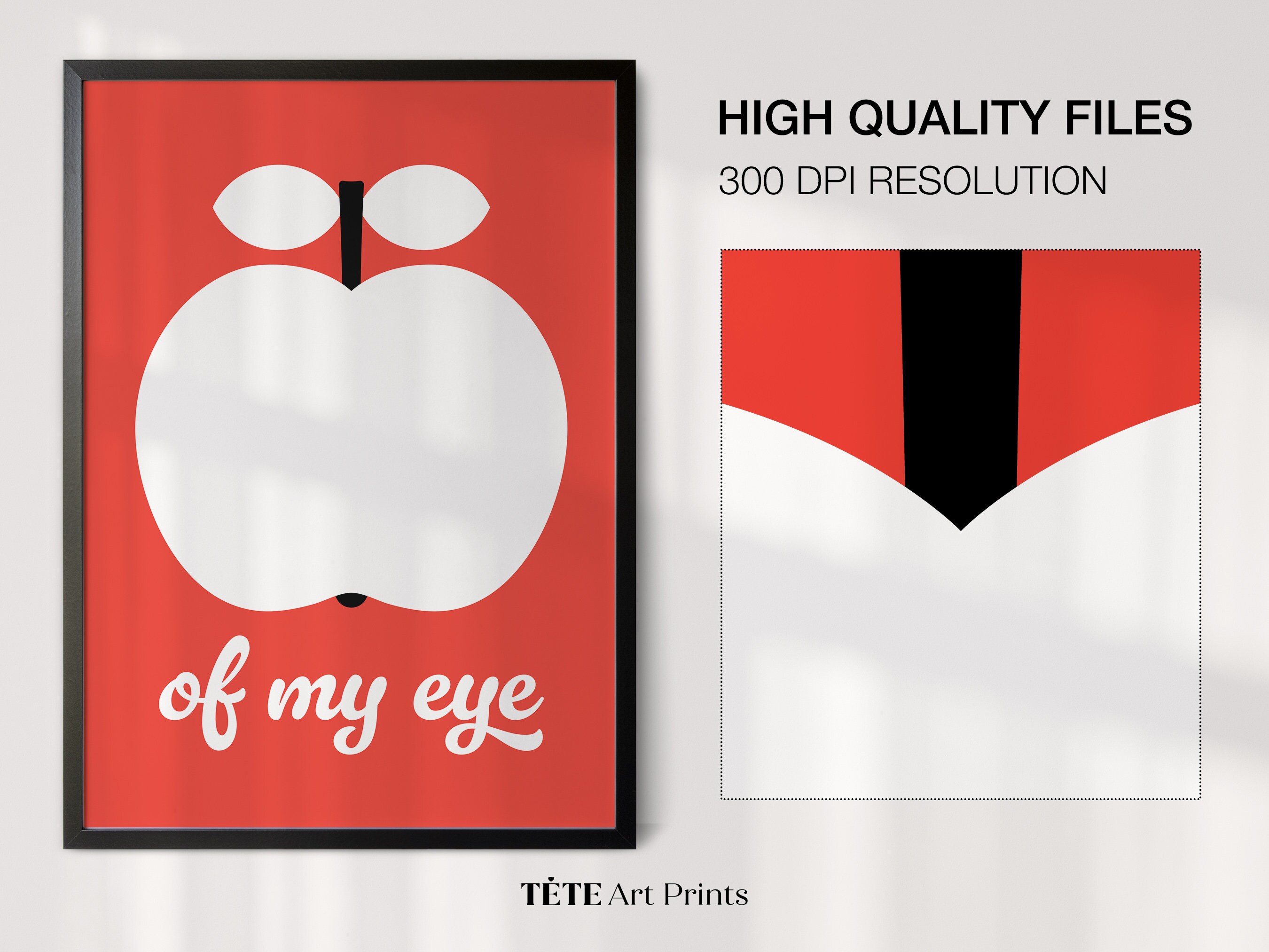 Apple of My Eye Printable Poster, Apple Wall Art, Scandinavian Digital ...