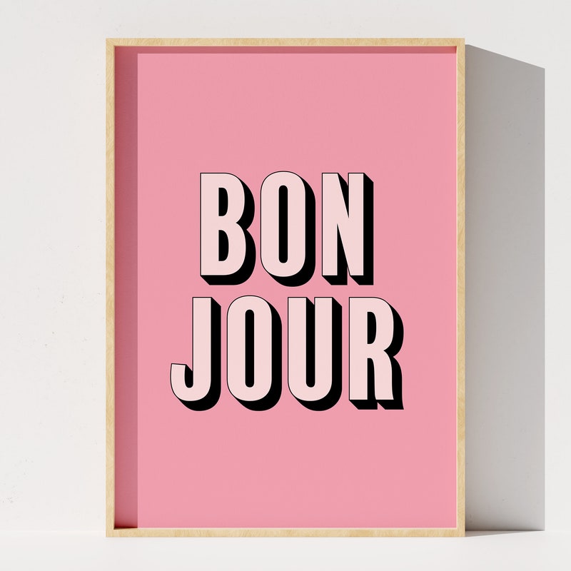 Bonjour Print - Etsy