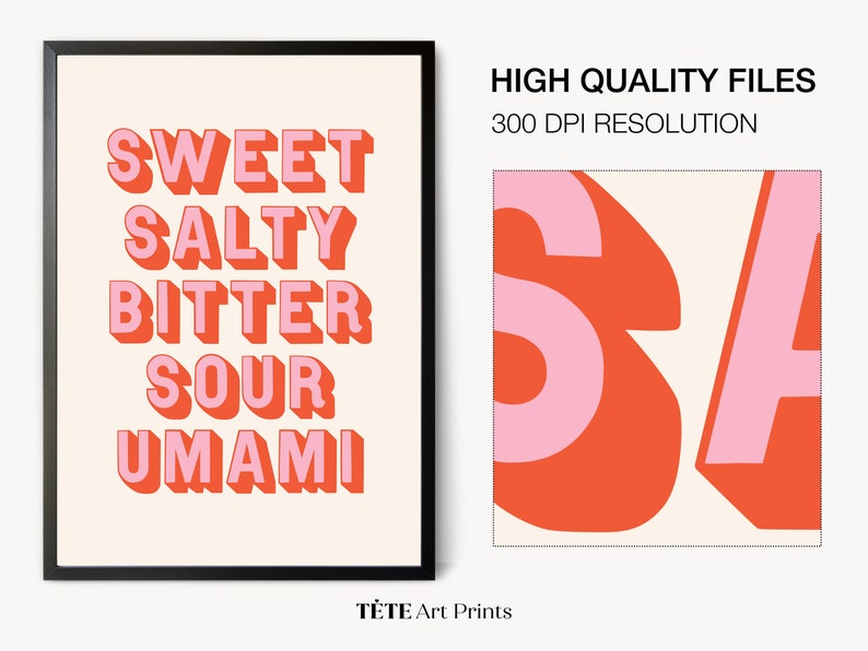 Five Tastes Printable Wall Art, Taste Sensations Digital Print, Basic ...