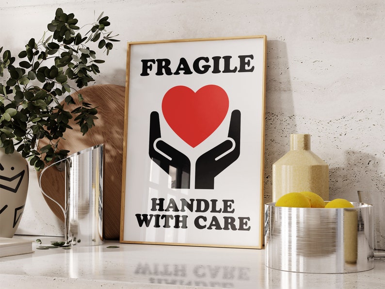Fragile Digital Print, Handle With Care Poster, Fragile Poster ...