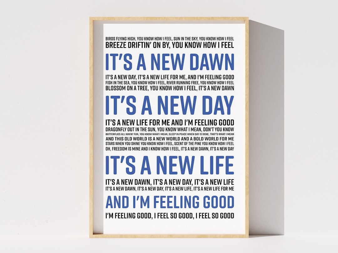 Feeling Good Song Lyrics Printable Poster, Instant Download ...
