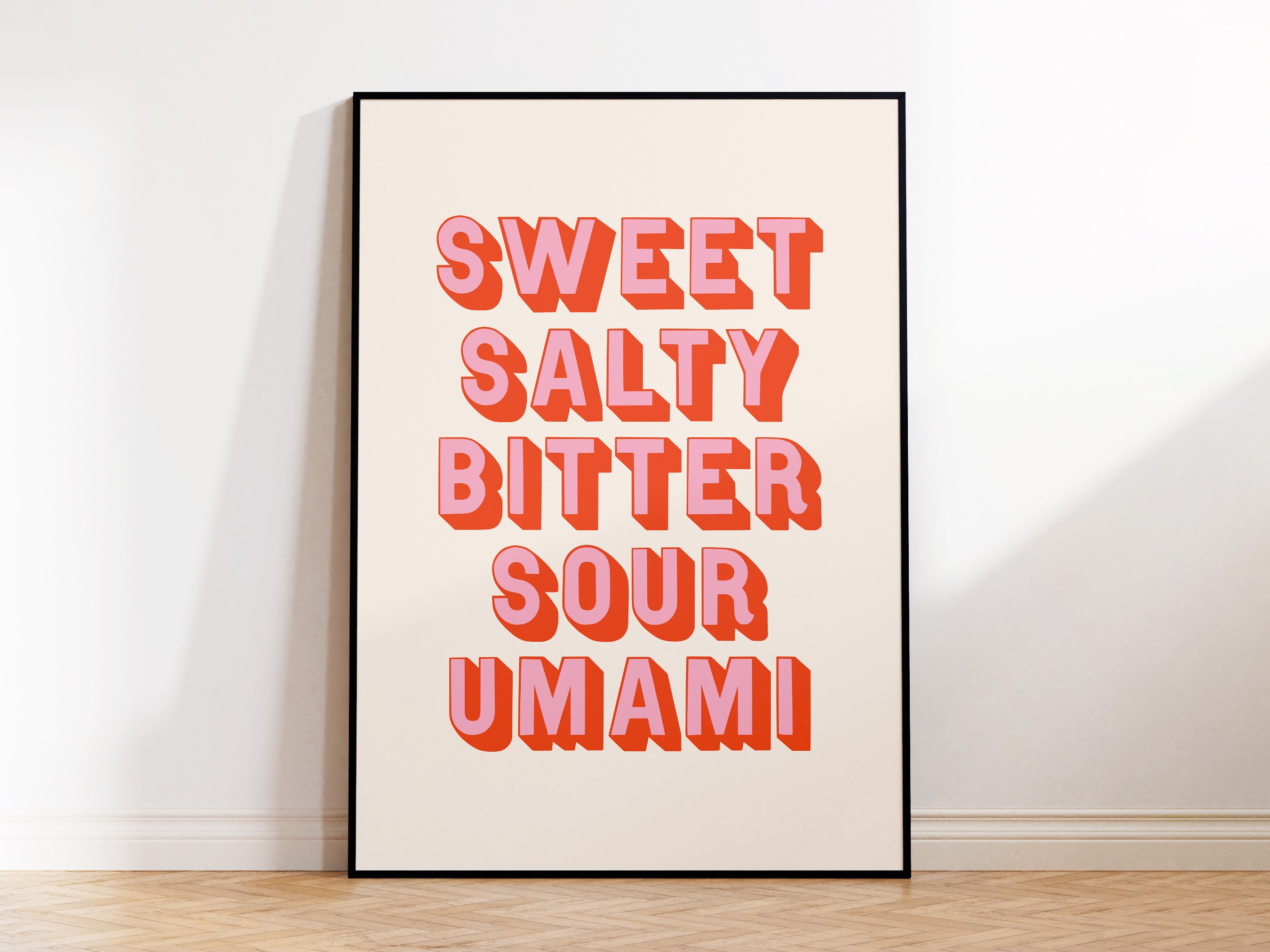 Five Tastes Printable Wall Art, Taste Sensations Digital Print, Basic ...