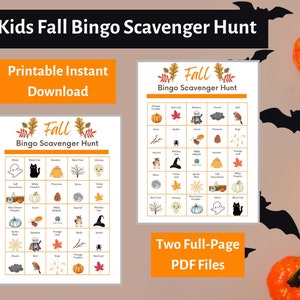 Printable Fall Scavenger Hunt Bingo for Kids | Instant Download ...