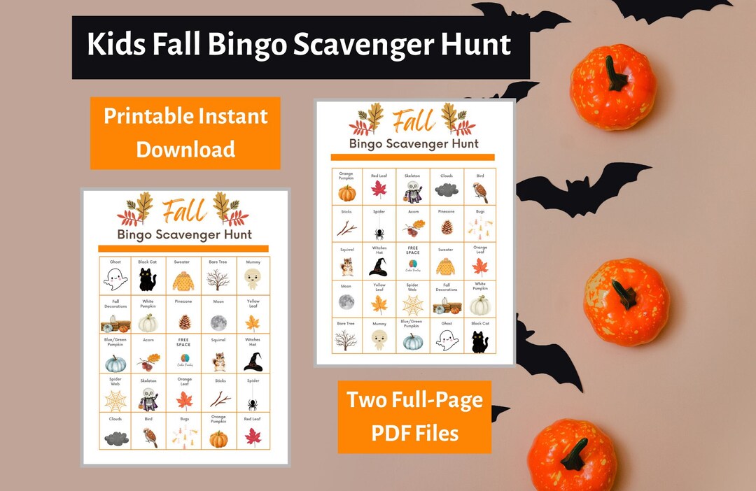 Printable Fall Scavenger Hunt Bingo for Kids | Instant Download ...