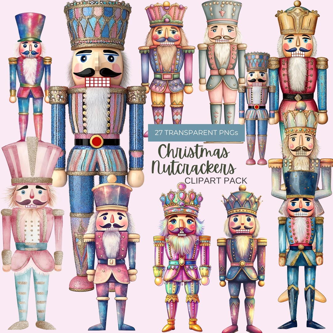 Watercolor Christmas Nutcracker PNG Clipart Glitter Nutcracker ...