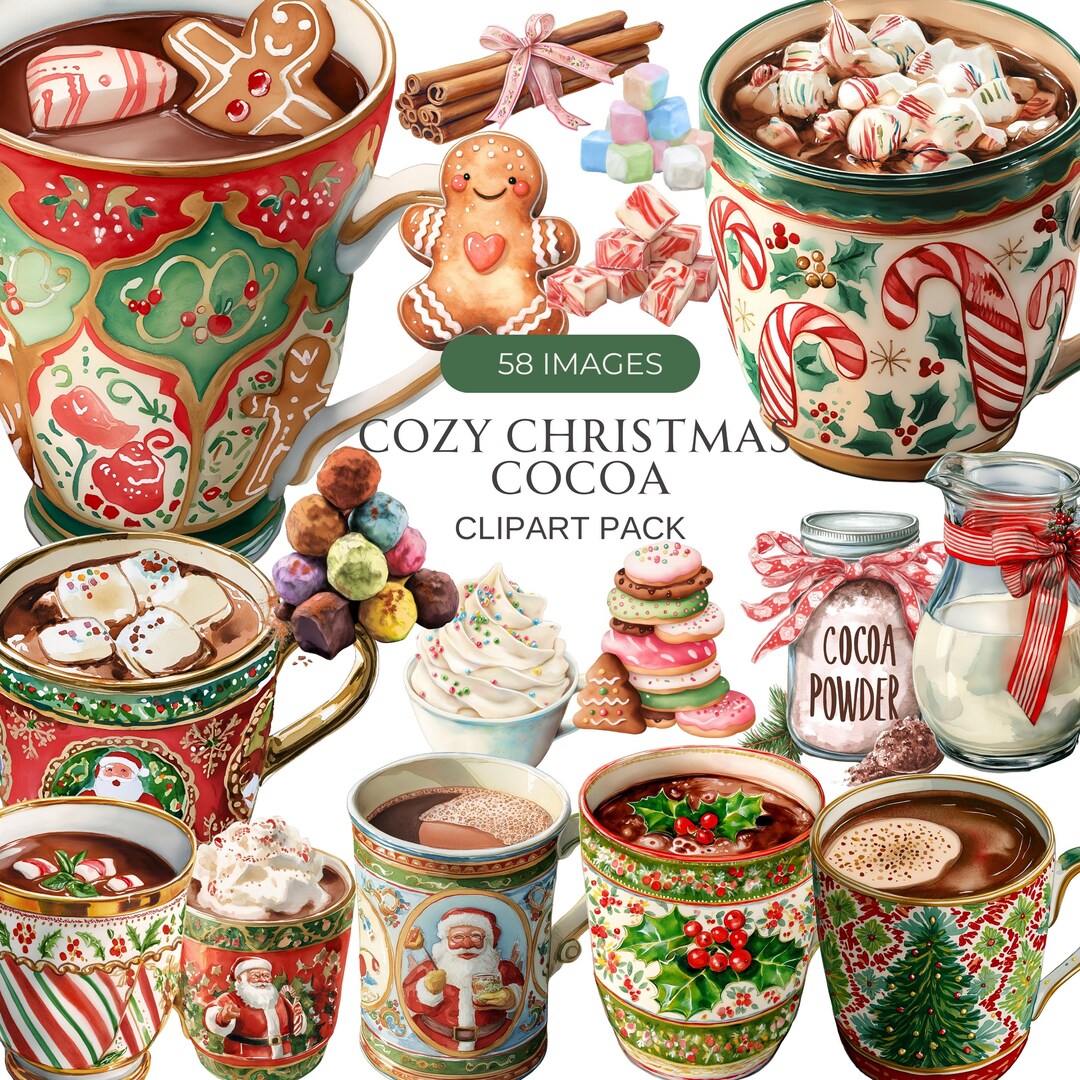 Christmas Hot Chocolate Mug Clipart Christmas Cocoa Hot Clipart PNG ...