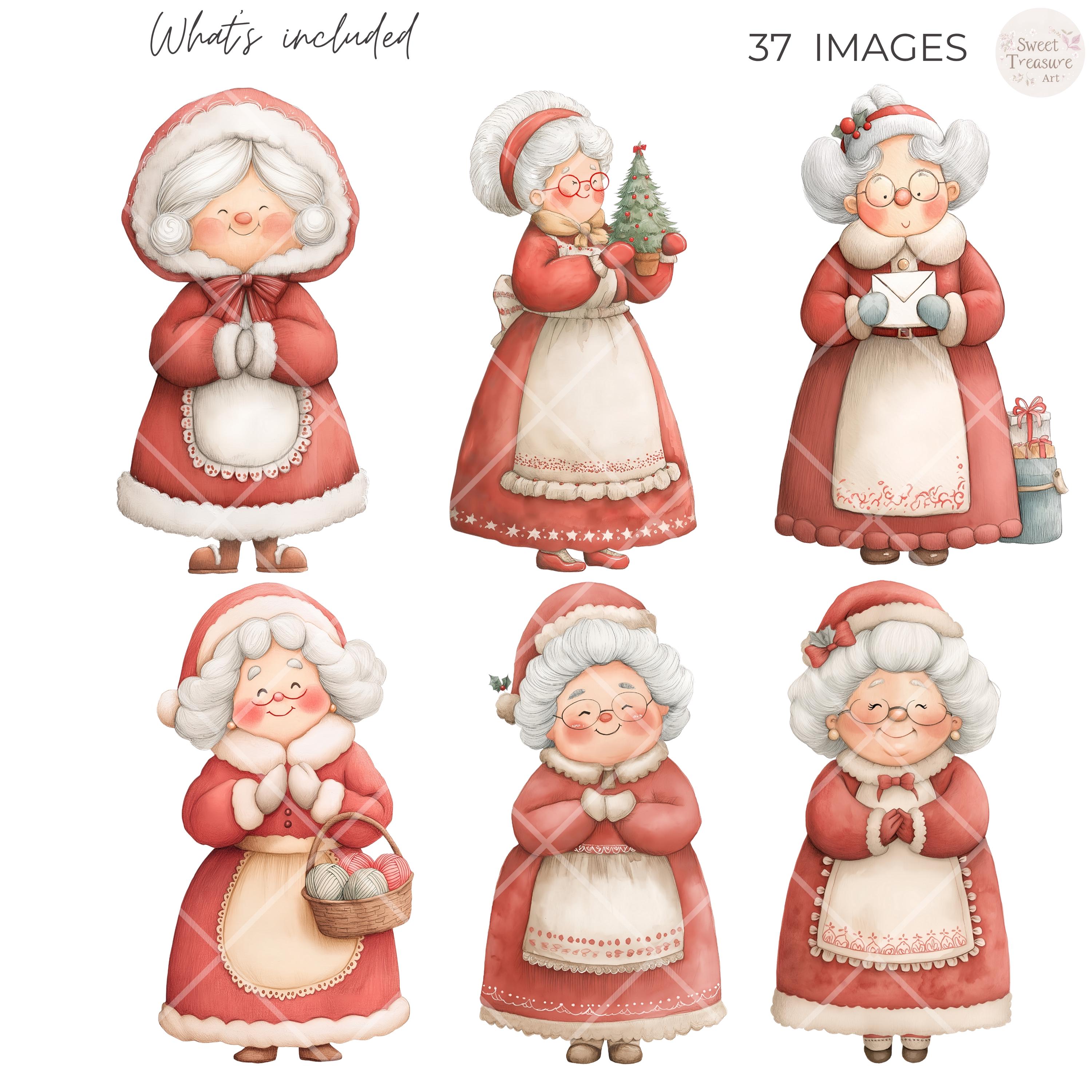 Mama Claus Xmas Christmas Mrs PNG Grannie Clause Mrs Clause Clipart ...
