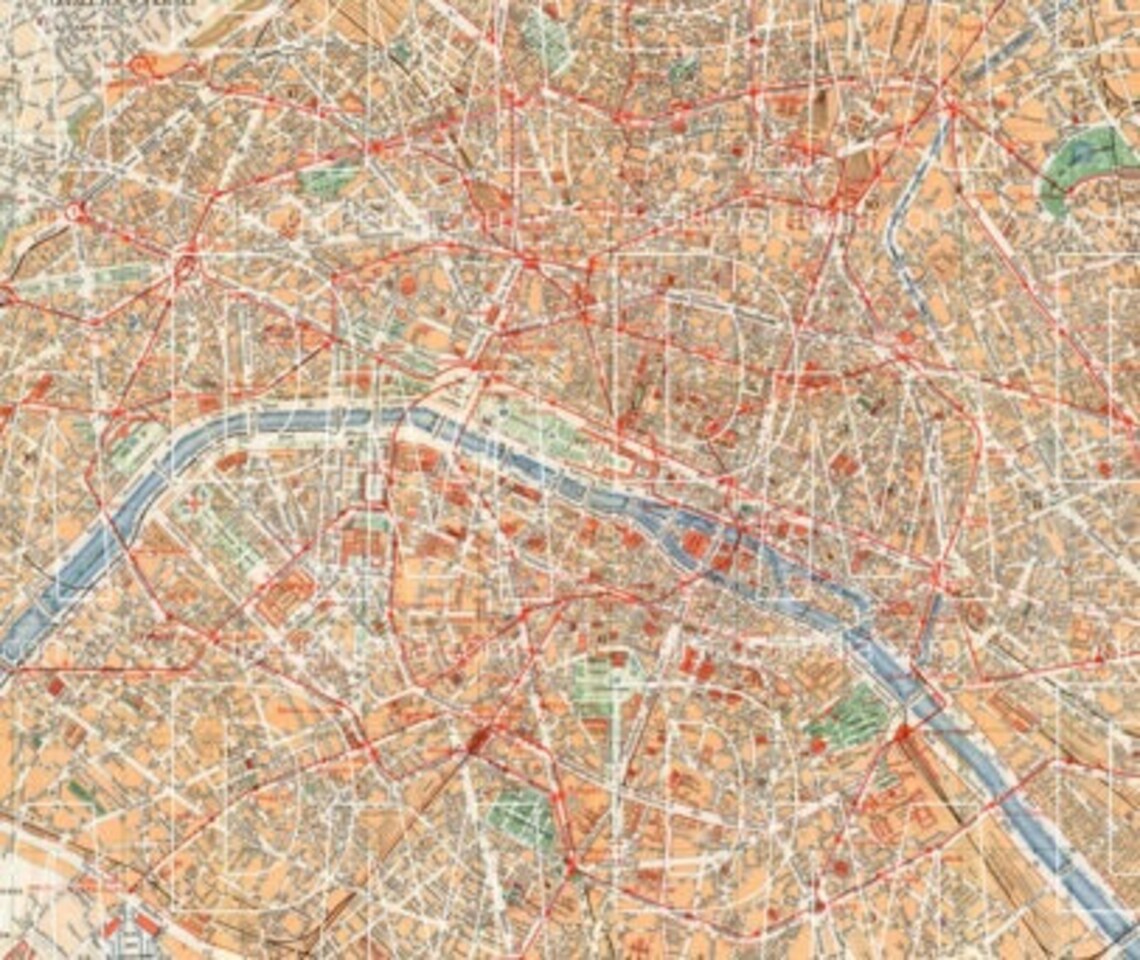 1920's Paris, France Vintage City Map - Digital Download Paris Map ...