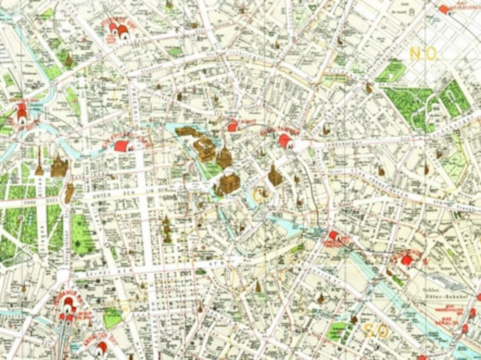 1920's Berlin, Germany Vintage City Map - Digital Download Berlin Map ...