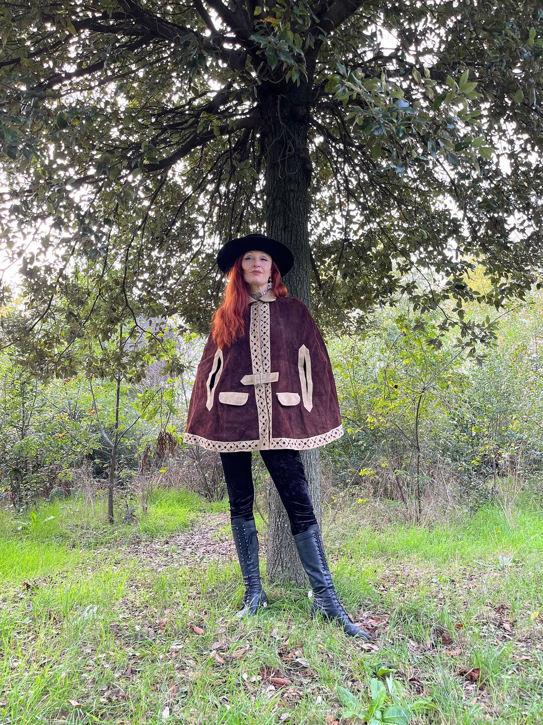 Vintage Suede Poncho 70s/poncho En Daim 70 - Etsy