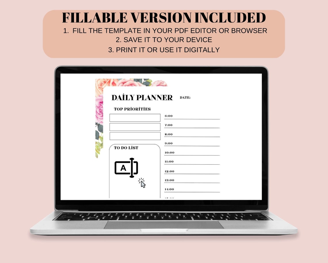 Daily Planner A4 and Letter Size Planner Minimalist Printable - Etsy