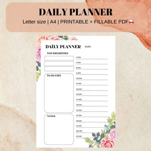 Daily Planner A4 and Letter Size Planner Minimalist Printable - Etsy