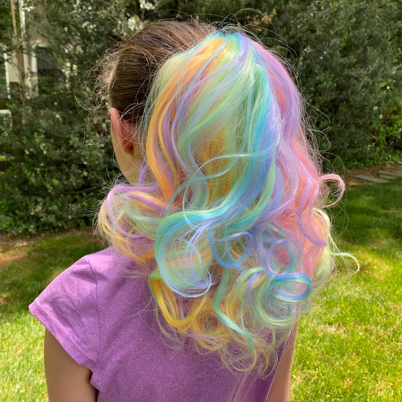 Kids Rainbow Hair Extensions, Little Girl Hair Accessories, Unicorn ...
