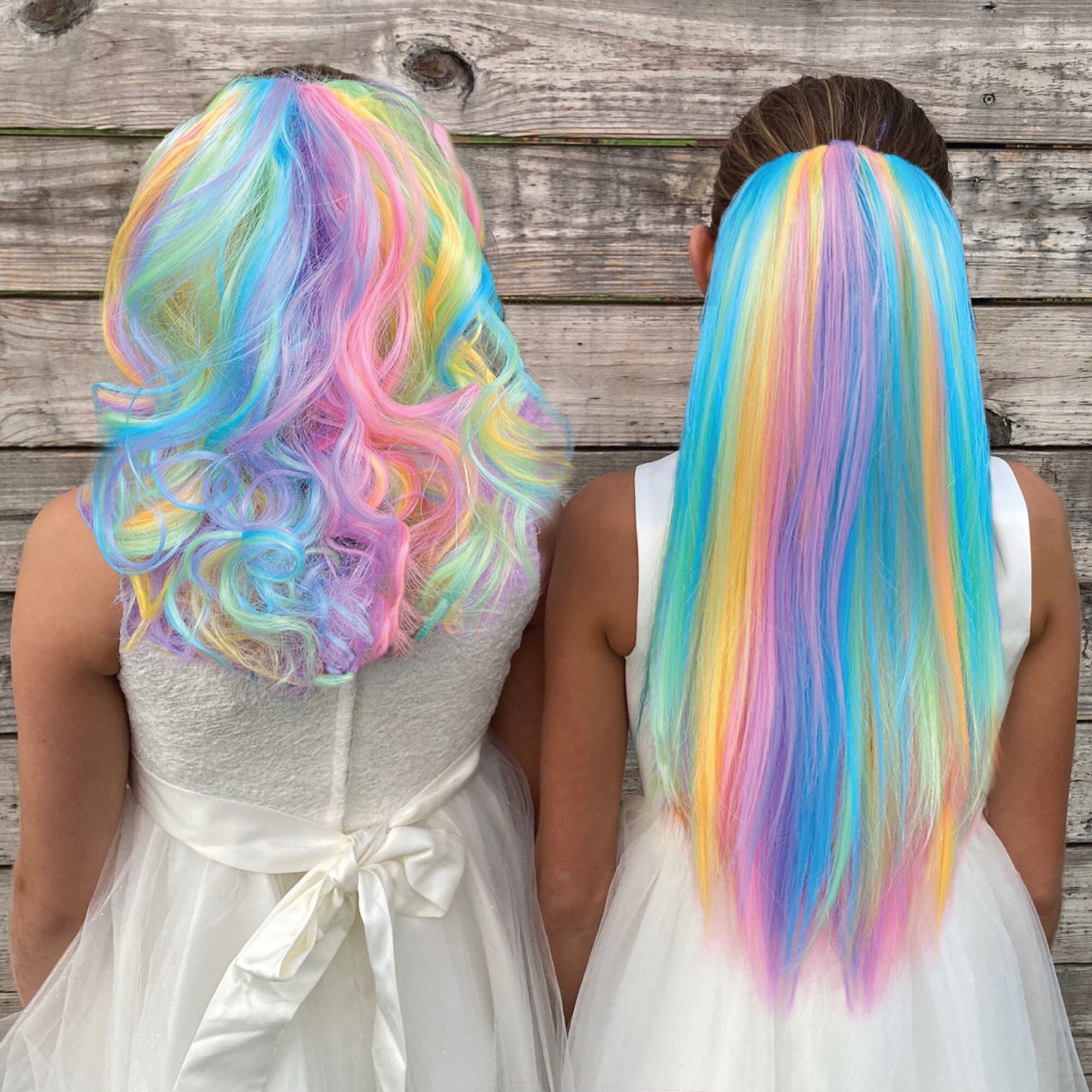 Kids Rainbow Hair Extensions, Little Girl Hair Accessories, Unicorn ...