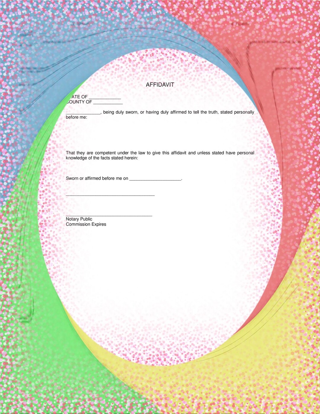 Affidavit Editable Printable, Download Legal Form - Etsy Australia