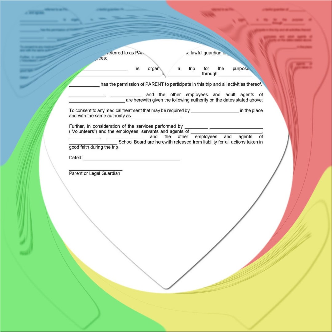 Trip Permission Slip Instant Download Legal Form Editable - Etsy
