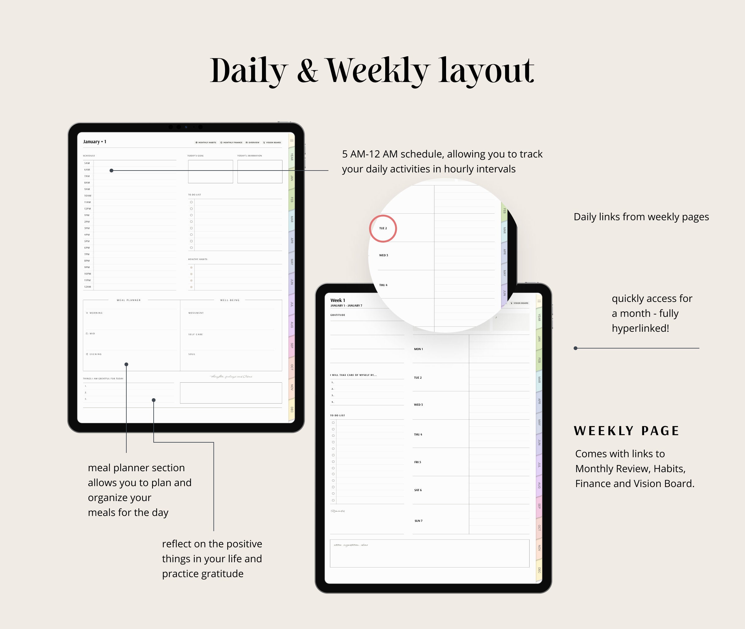 Digital Planner 2024 Minimalist Digital Planner iPad Planner Goodnotes ...