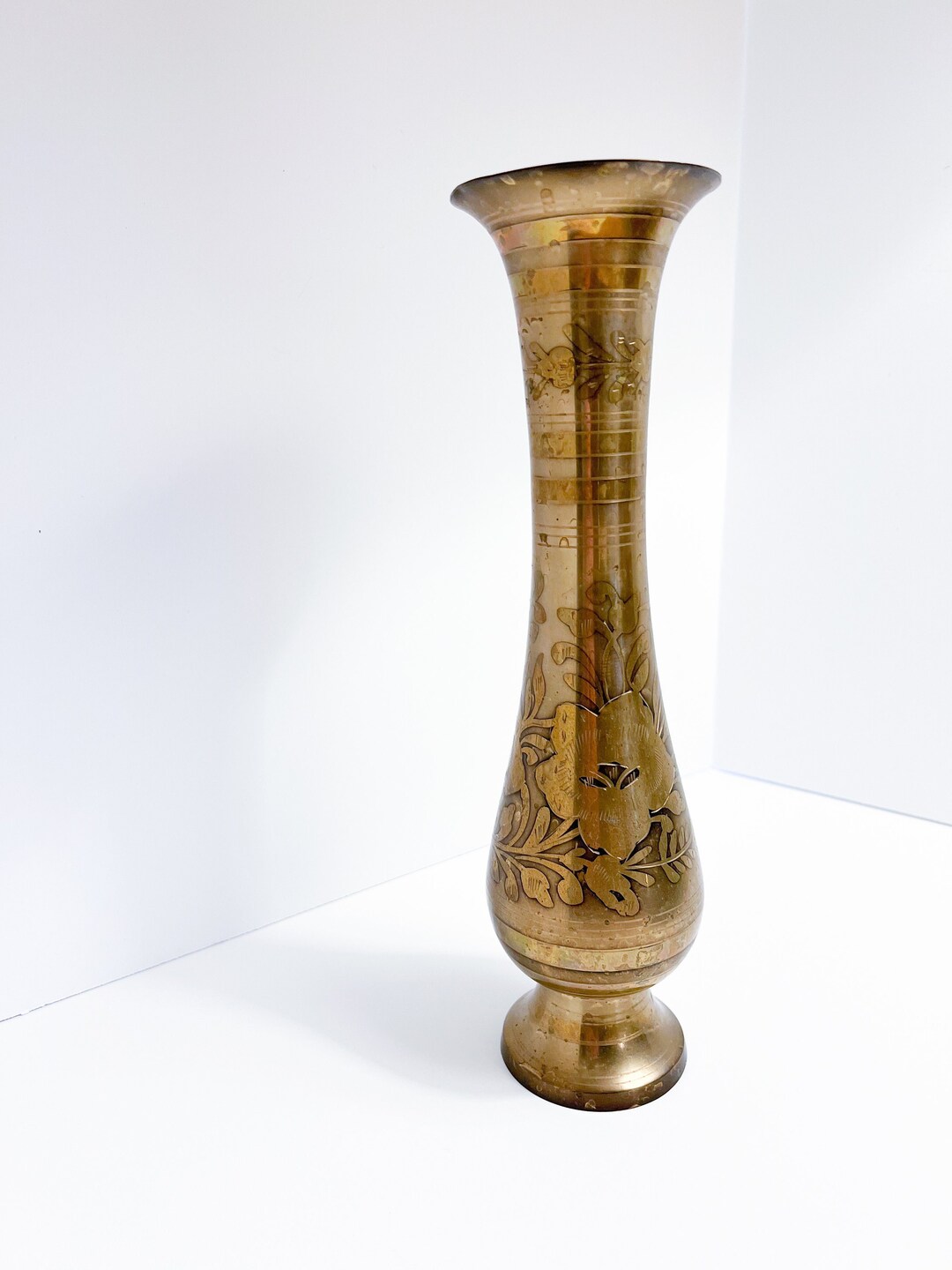 Indian Brass Baluster-form Bud Vase - Etsy