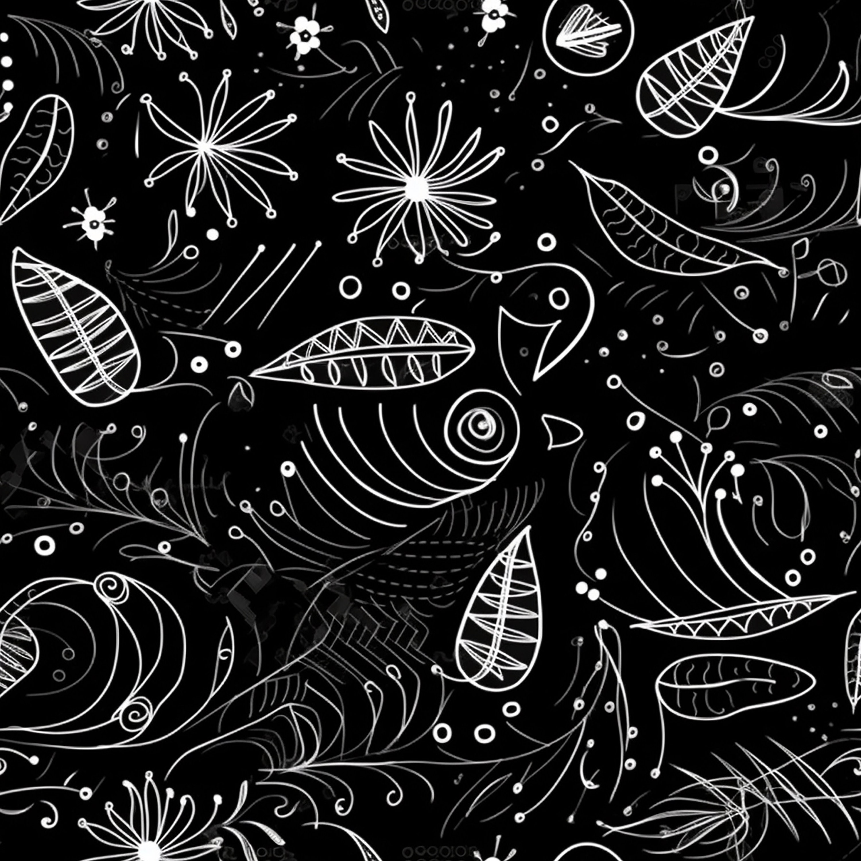 LINE DOODLES Digital Paper Seamless Pattern for Crafting Printable ...