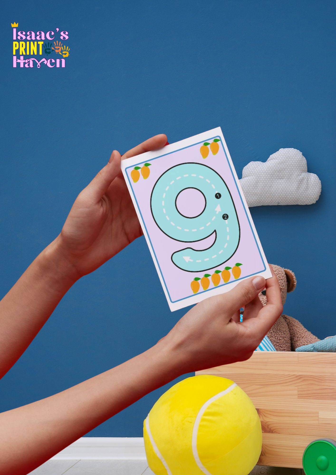 Fruits Design Number Tracing Flashcards - Fun Printable Counting ...