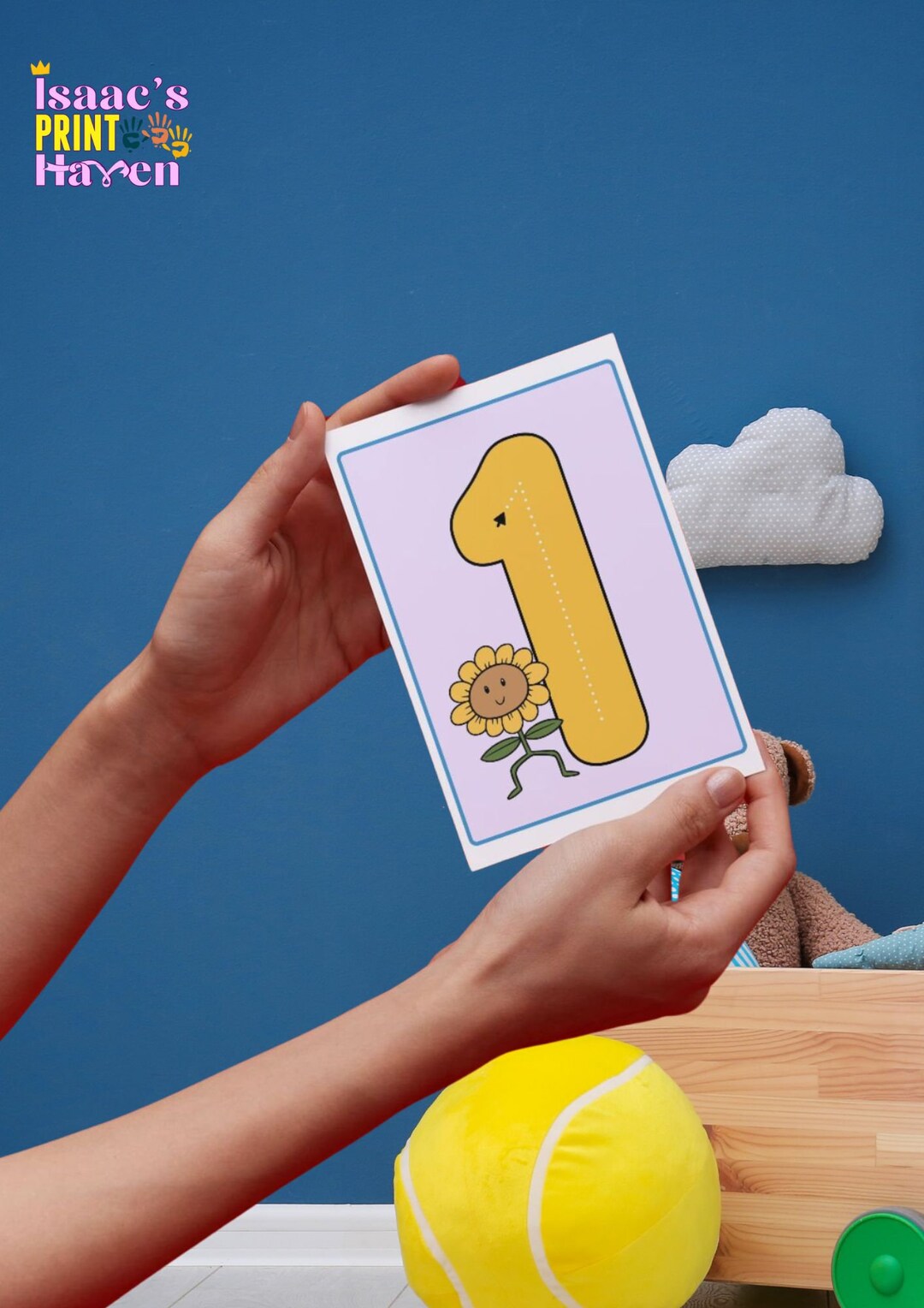 Flowers Design Number Tracing Flashcards - Fun Printable Counting ...