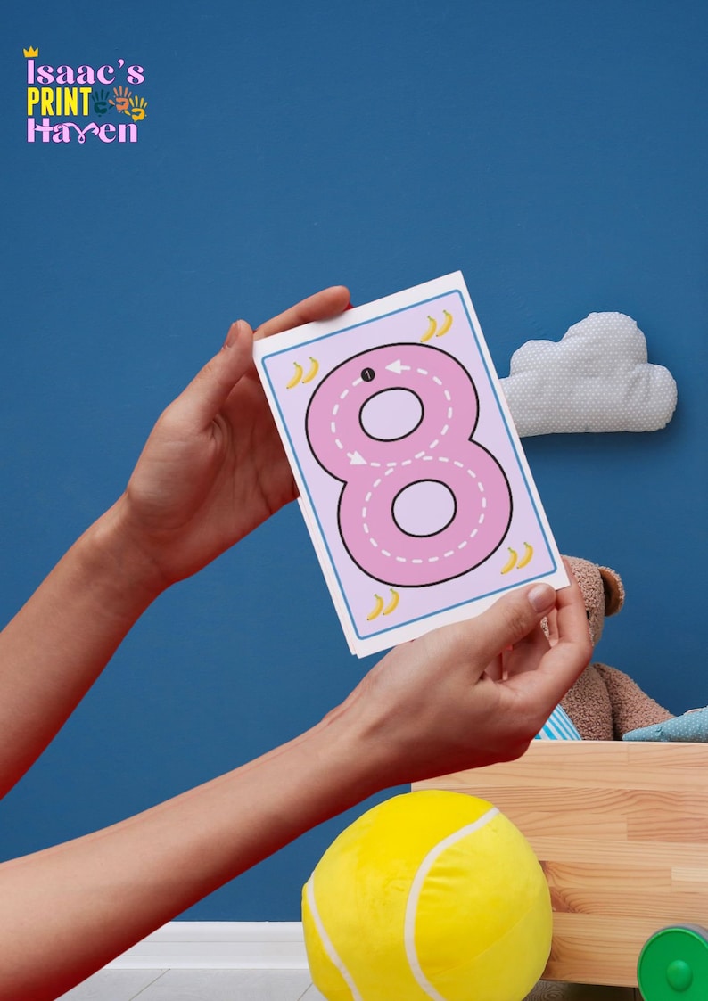 Fruits Design Number Tracing Flashcards - Fun Printable Counting ...