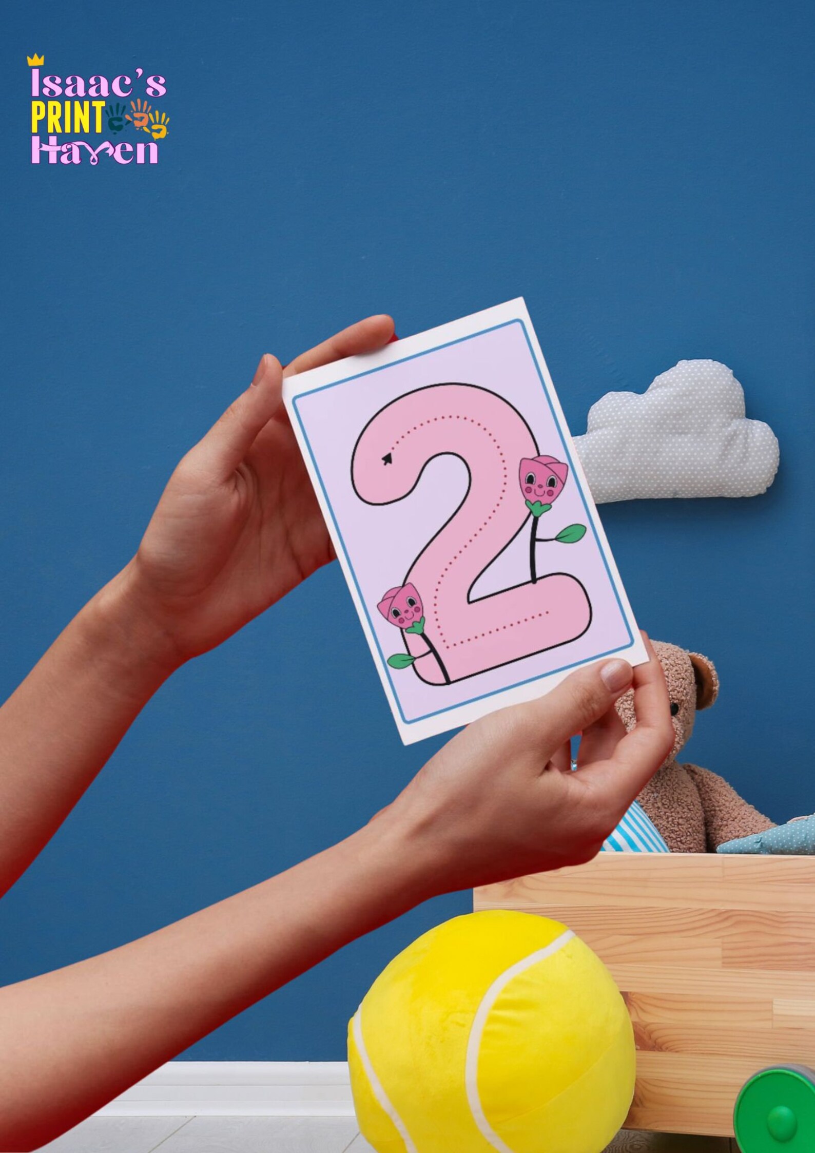Flowers Design Number Tracing Flashcards - Fun Printable Counting ...