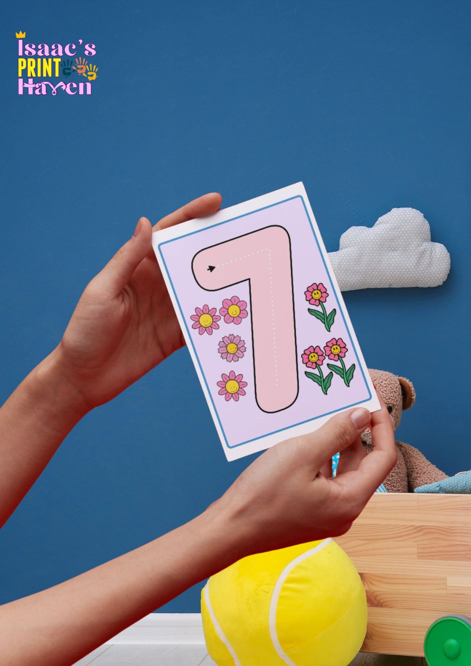 Flowers Design Number Tracing Flashcards - Fun Printable Counting ...
