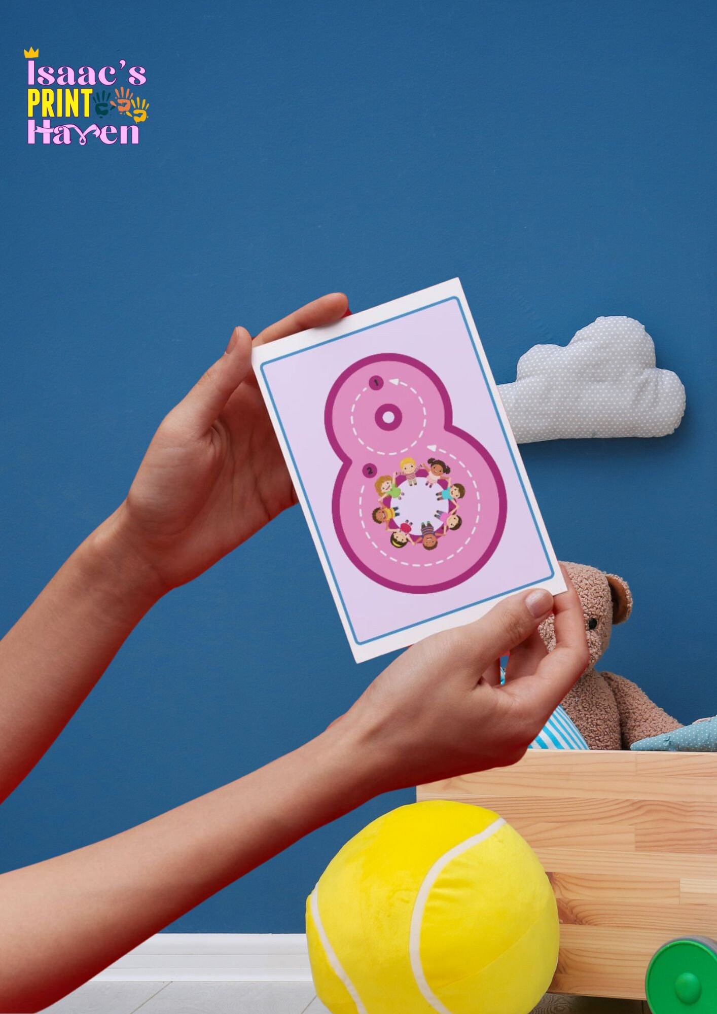 Kids Playing Number Tracing Flashcards - Fun Printable Counting ...