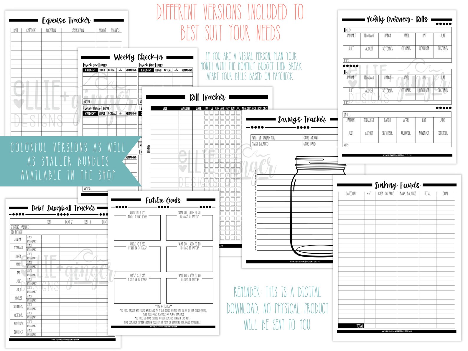 Big Budget Bundle | Full Budget Worksheets | Mom Budget | Financial ...