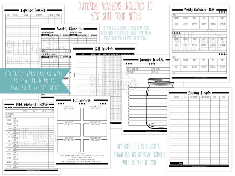 Big Budget Bundle | Full Budget Worksheets | Mom Budget | Financial ...