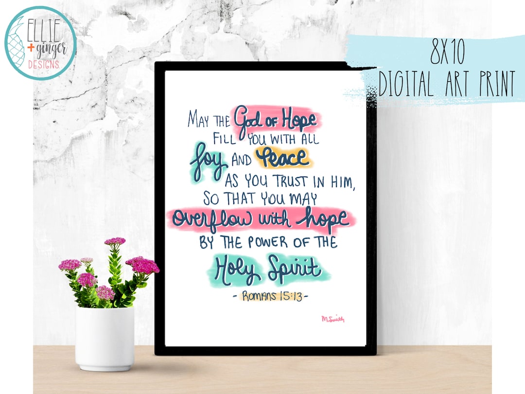Romans 15 13 | Bible Verse Art | Hand-drawn Digital Art Work | Colorful ...