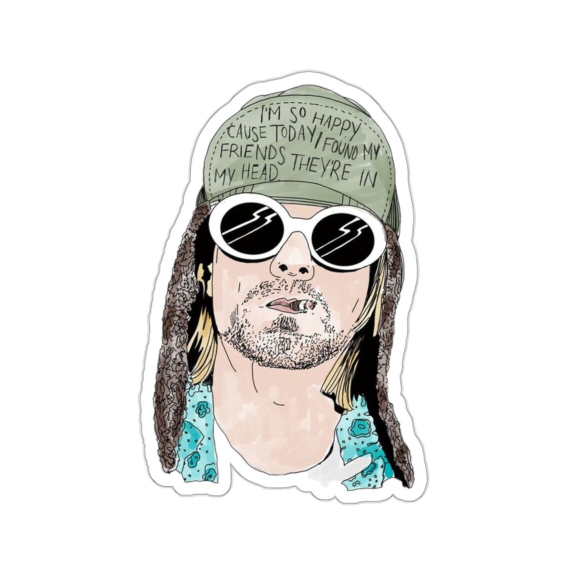Kurt Cobain Sticker Lithium Song Lyrics Nirvana Sticker Decal Vinyl ...