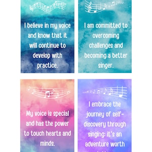 Kids Singing Affirmation Cards, Printable Positive Singing Affirmations ...