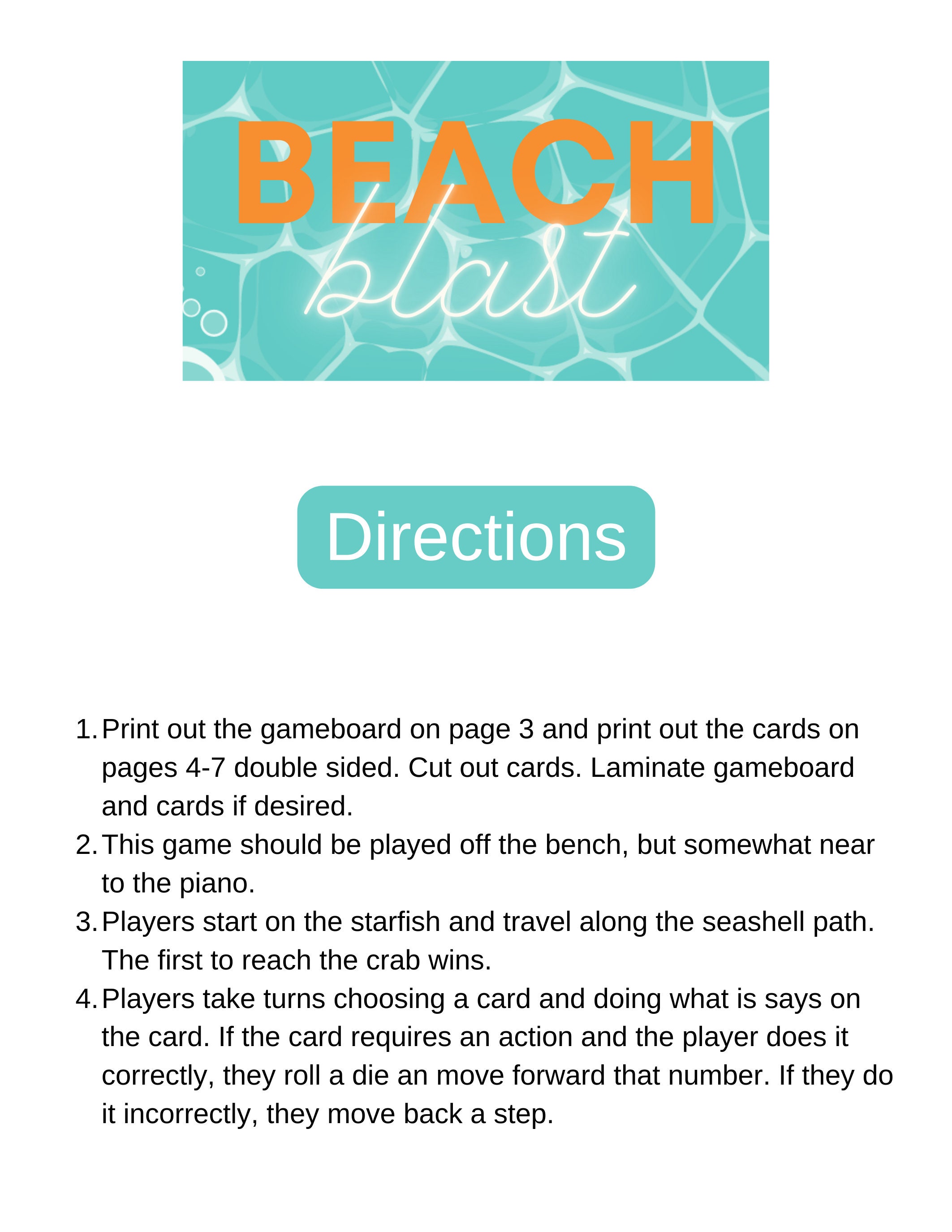 Beach Blast Digital Download Piano Music Game - Etsy