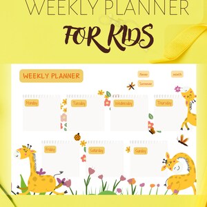 Kids Schedule, Kids Weekly Planner, Kids Weekly Calendar, Rainbow ...