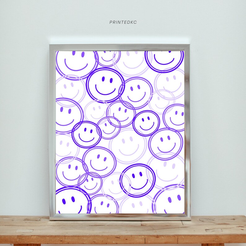 Smiley Face Posters SET OF 3 Wall Art Dorm Decor Digital - Etsy