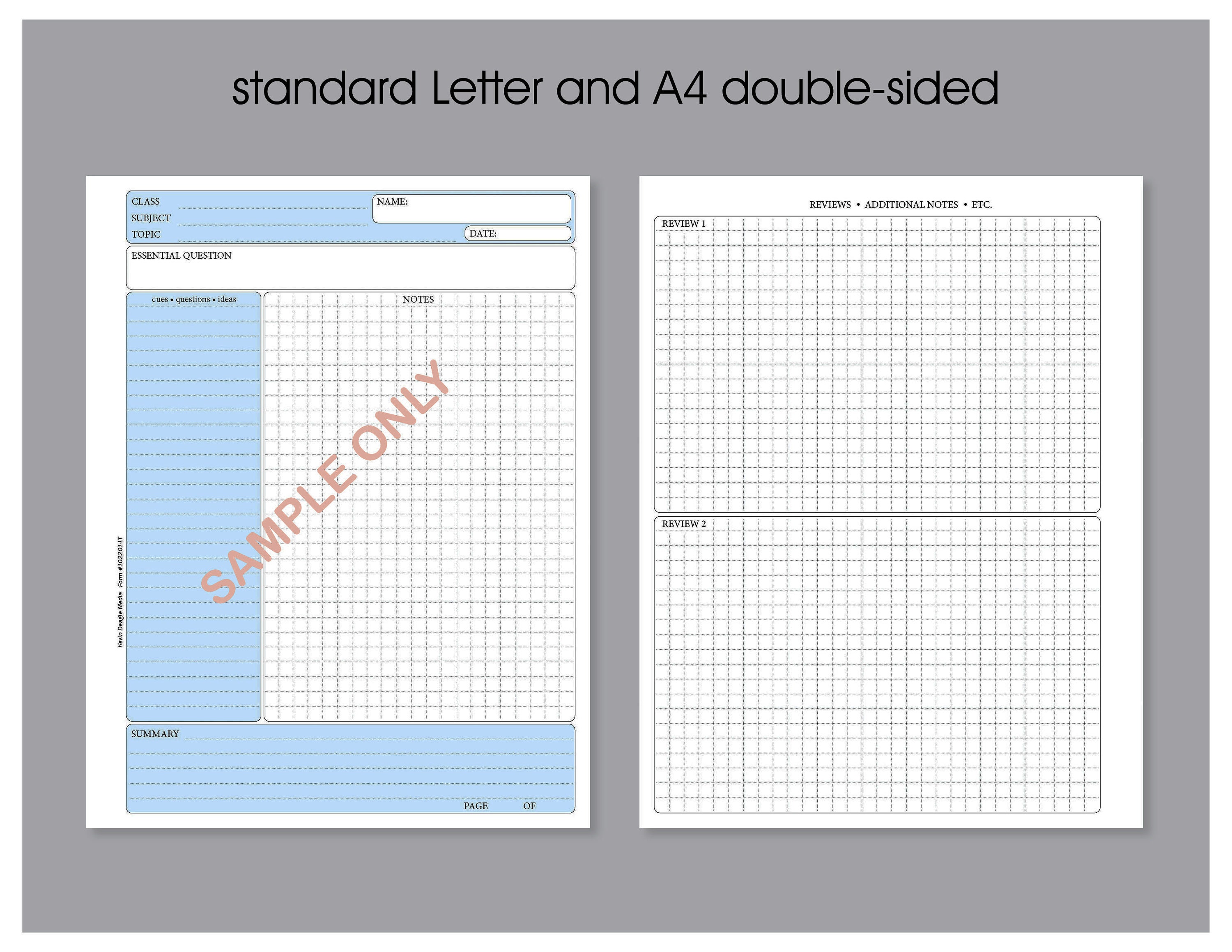 The Ultimate Cornell Notes Template Set. 10 Colour Variations, A4 and ...