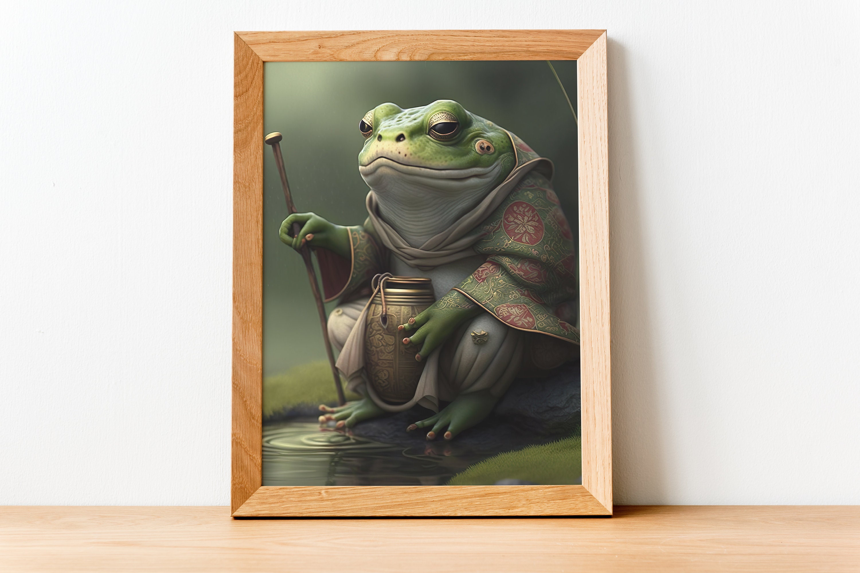 Japanese Frog "kaeru" Painting Art - Etsy