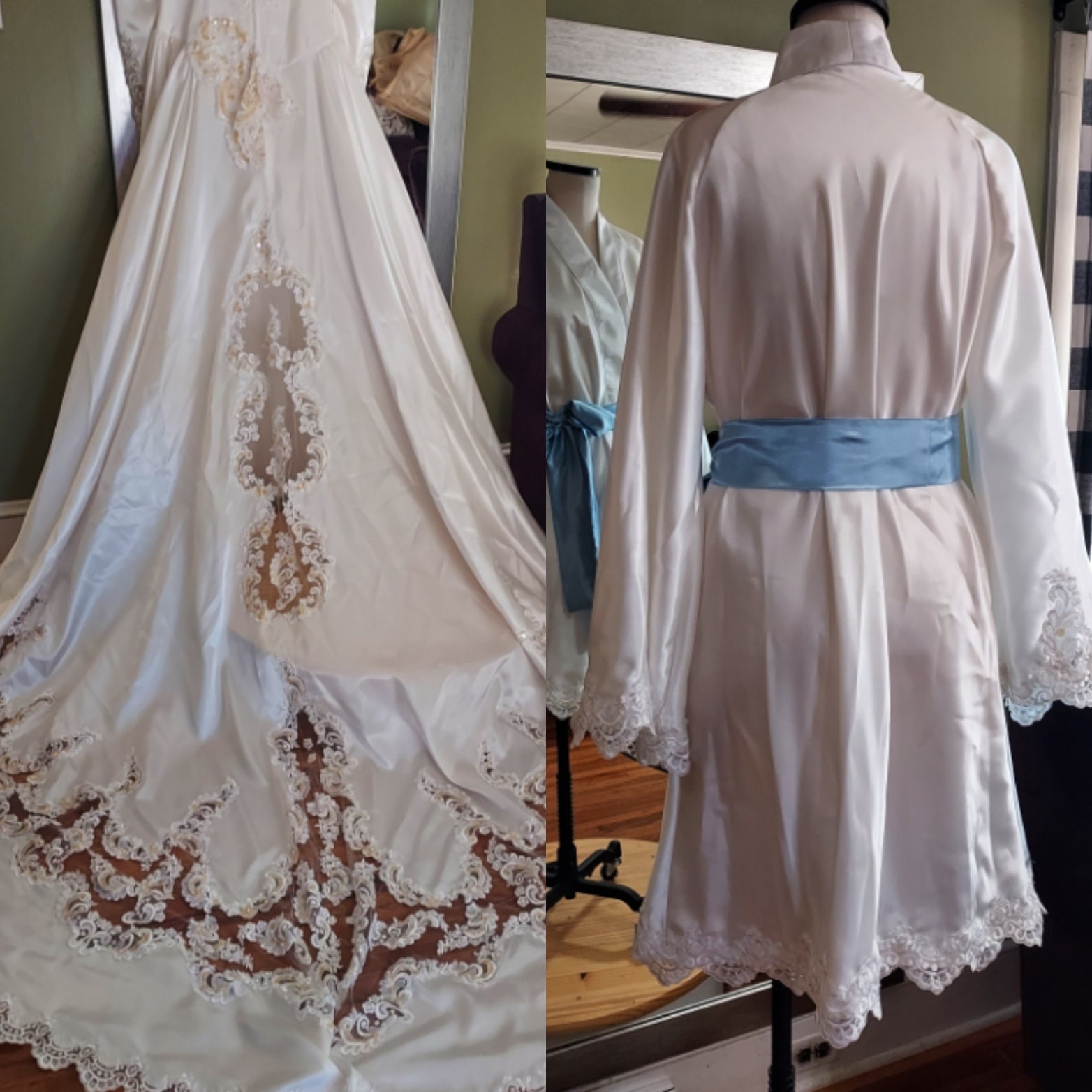 Bridal Robe, Unpack the Dress, Robe Made From Loved Ones Dress for ...