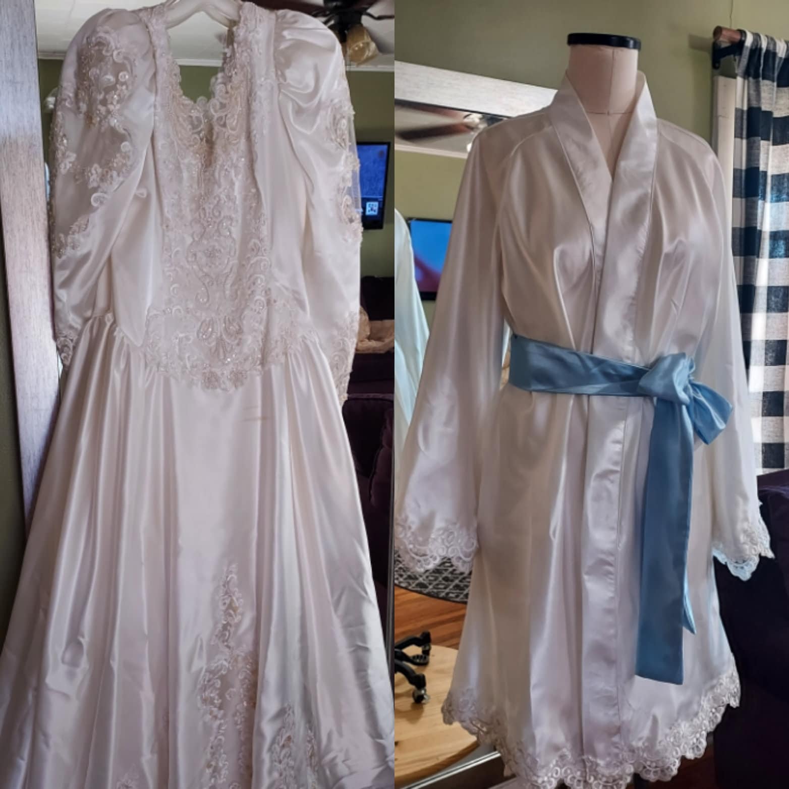Bridal Robe, Unpack the Dress, Robe Made From Loved Ones Dress for ...