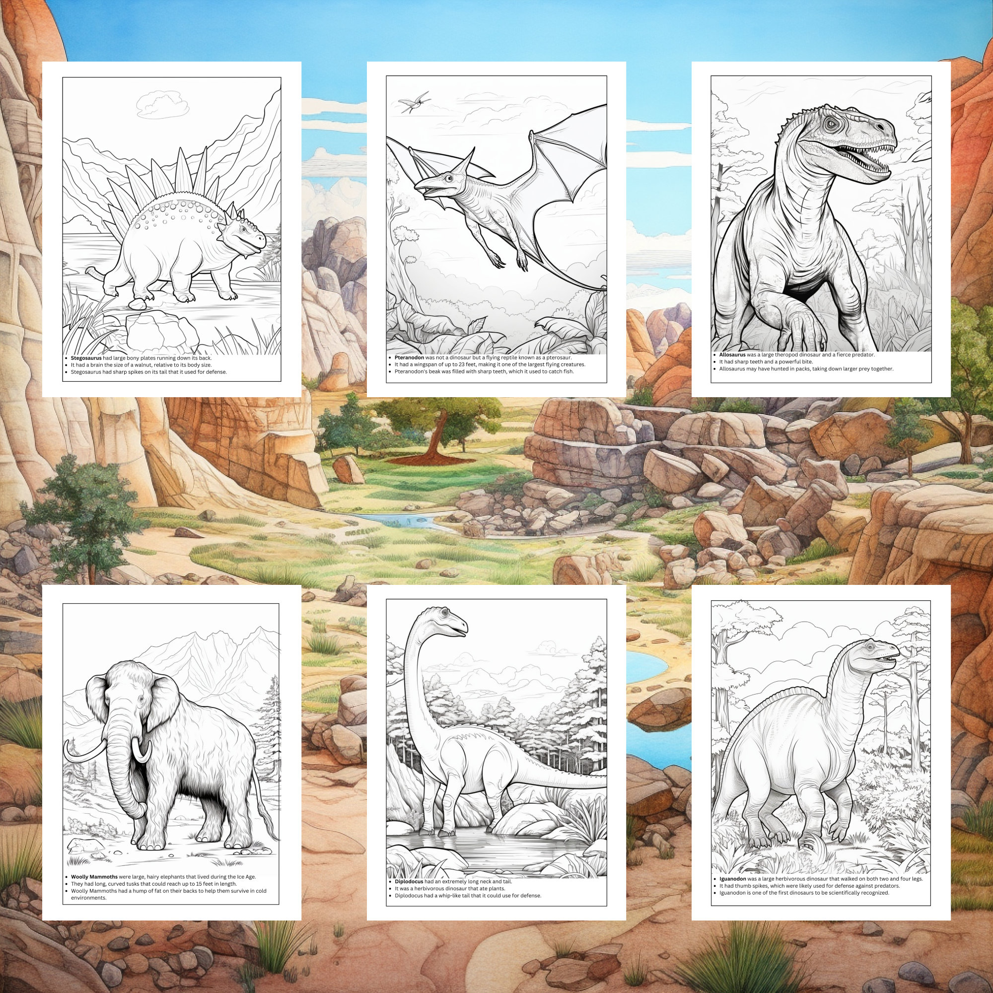 20 Printable Dinosaurs and Prehistoric Animals Coloring Pages ...