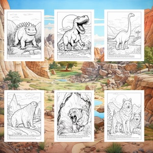 20 Printable Dinosaurs and Prehistoric Animals Coloring Pages - Etsy