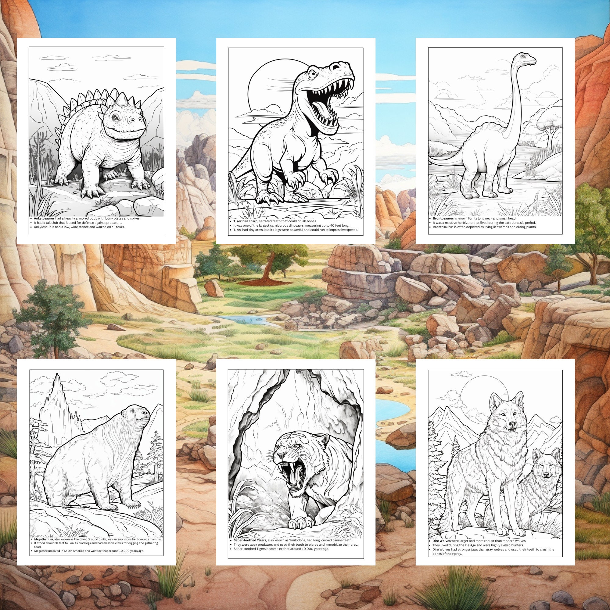 20 Printable Dinosaurs and Prehistoric Animals Coloring Pages ...
