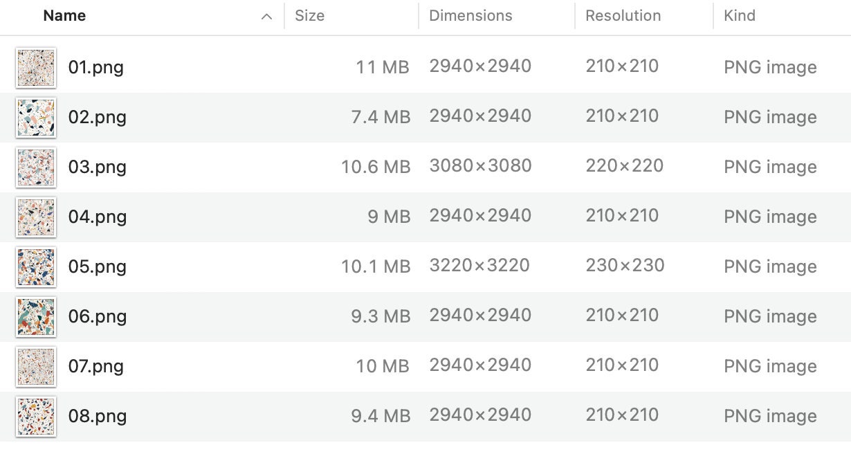 Terrazzo Digital Paper 8 Seamless Patterns 14x14 Inch - Etsy
