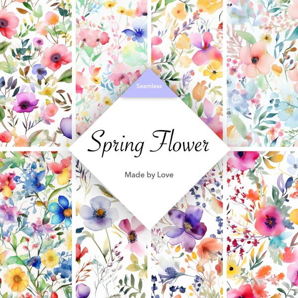 Flower Digital Paper - Etsy