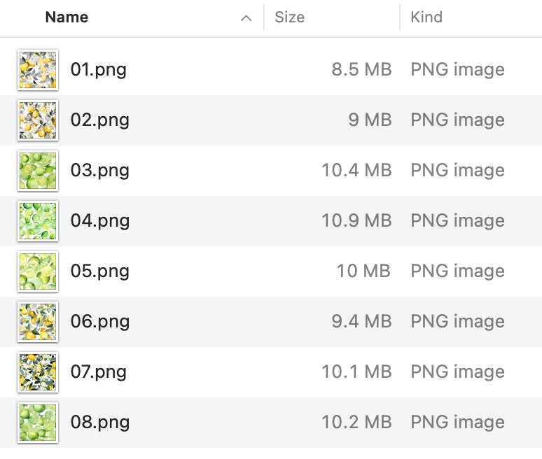 Lemon Lime Digital Paper 8 Seamless Patterns Half Lemons White ...