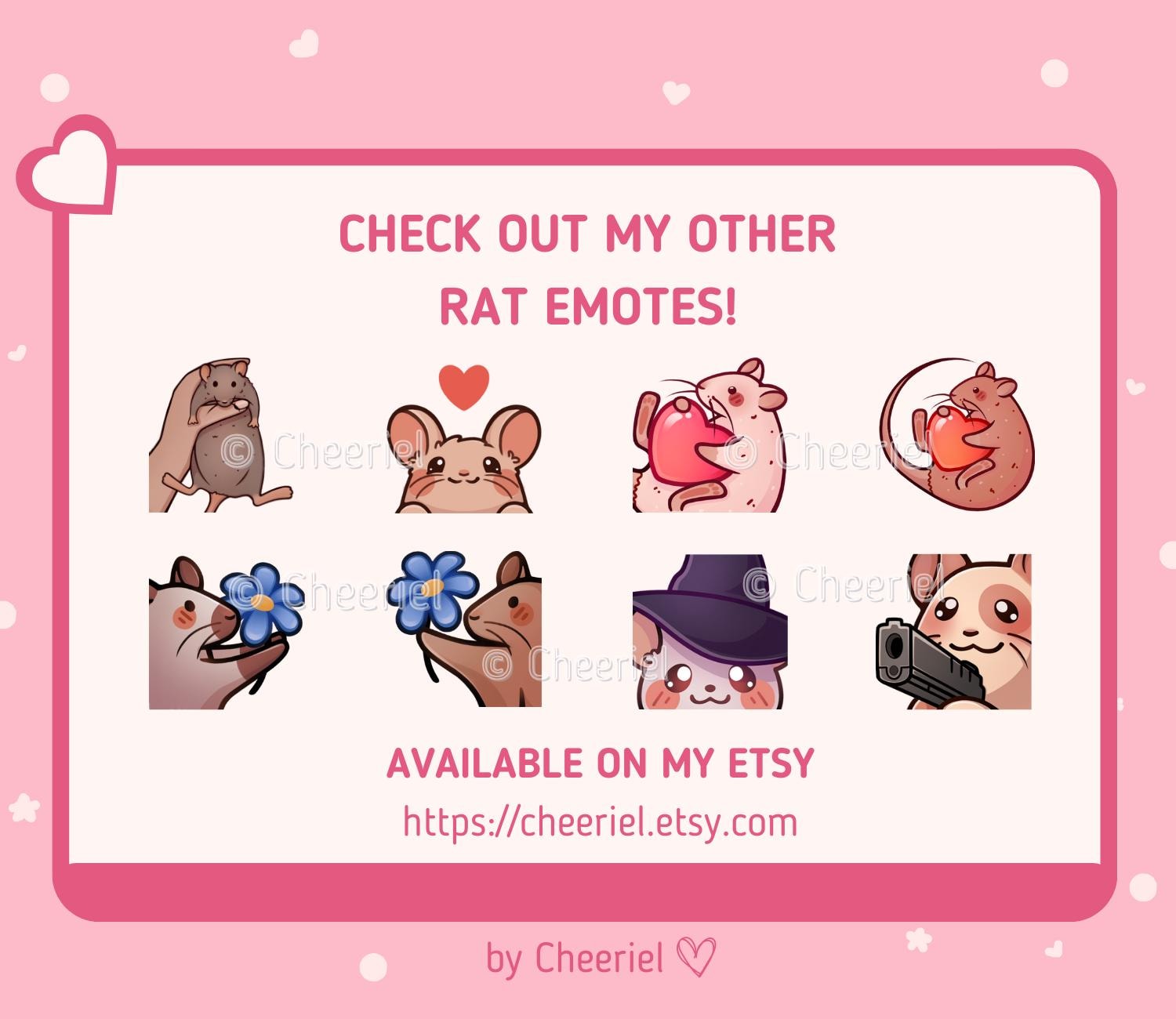 Cute Rat Hold Emote | Twitch | Discord | White Rat Grab Bow Kawaii - Etsy